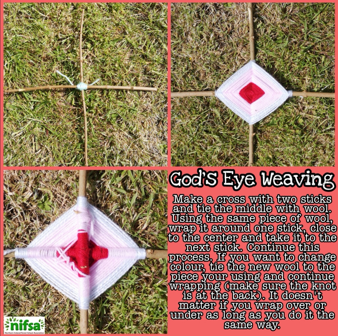 God's Eye Weaving • Forest Schools in Northern Ireland